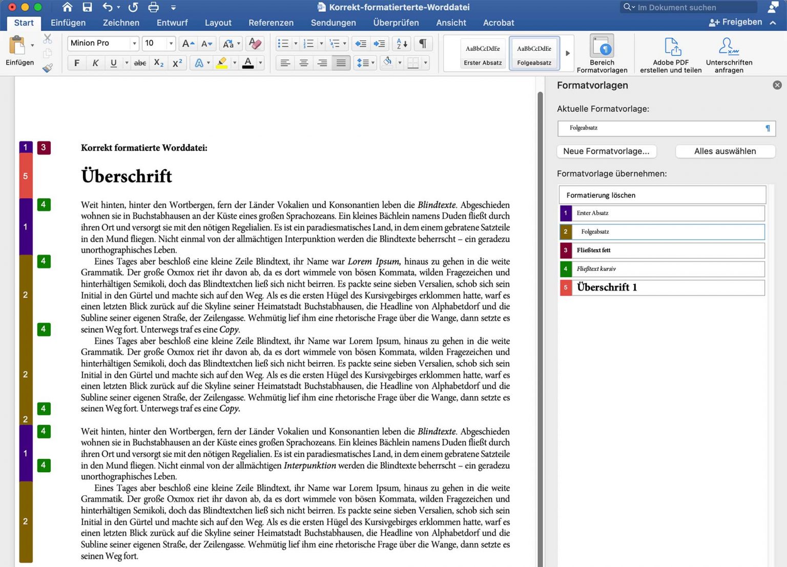 Korrekte Absatzformate in WORD | Edition Blaes